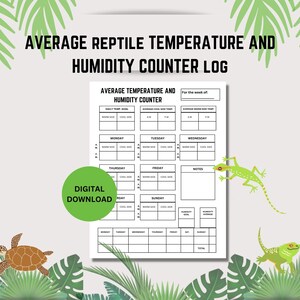 Printable Reptile Temperature and Humidity Counter, Reptile Care ...