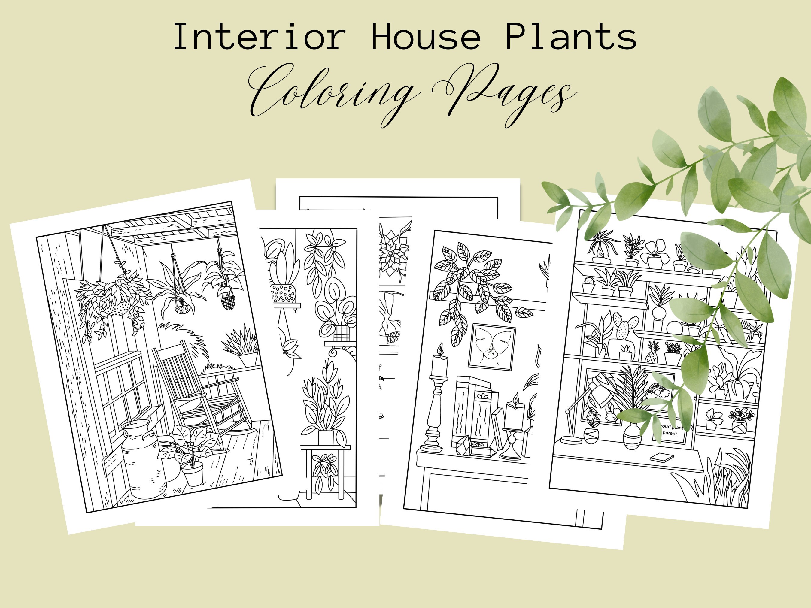 15 Boho Rooms With House Plants Coloring Pages, Coloring Pages ...