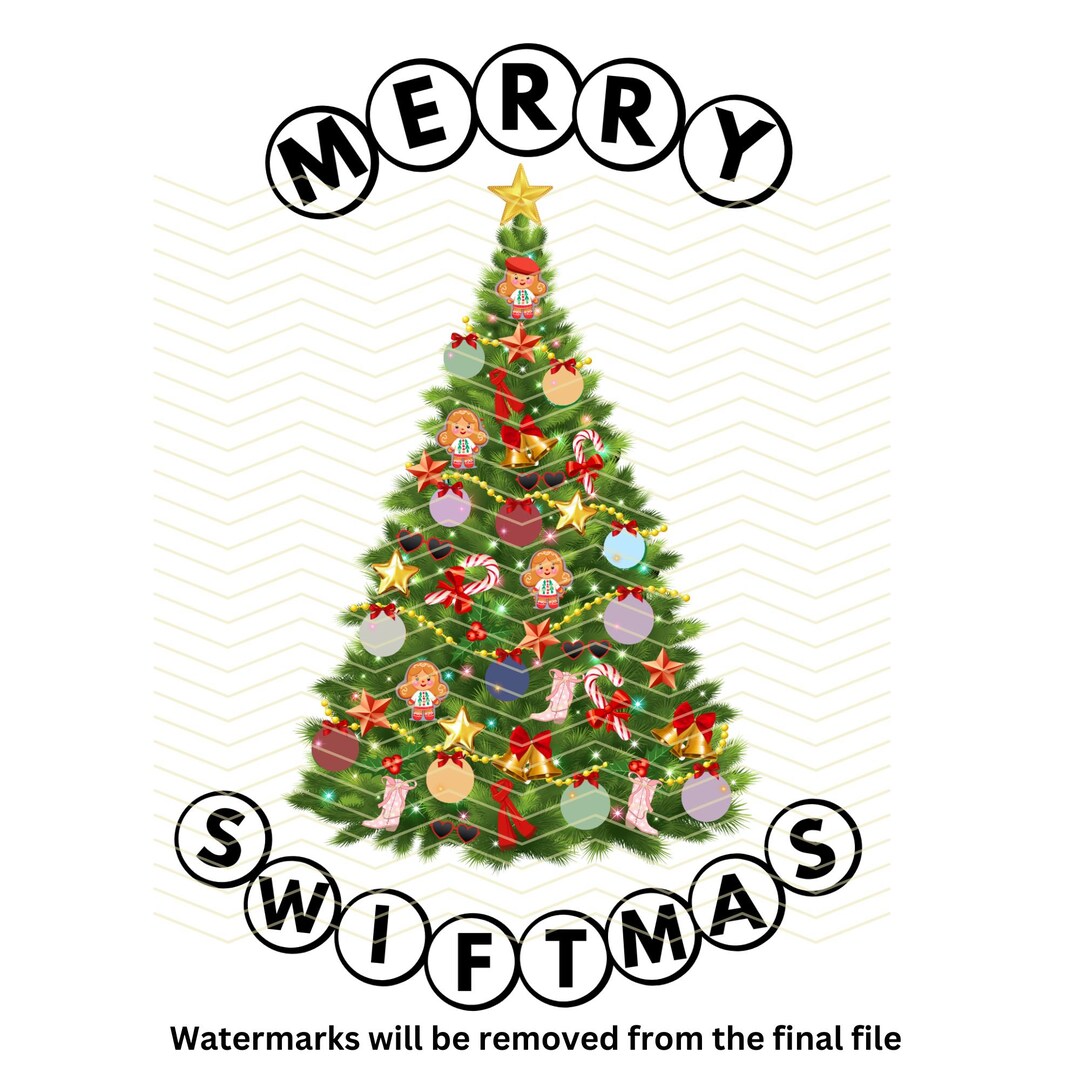 Swiftmas Tree Digital Png File, Sublimation Pattern, Fabric Printing ...