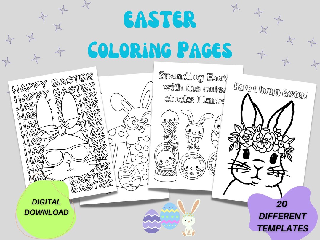 Easter Colouring Pages, 20 Pages, Kids Easter Activities, Easter ...