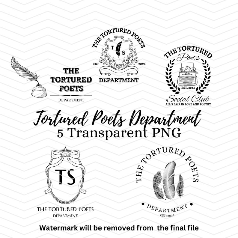 5 Tortured Poets Department Crest PNG, Taylor Icons, Fabric Printing ...