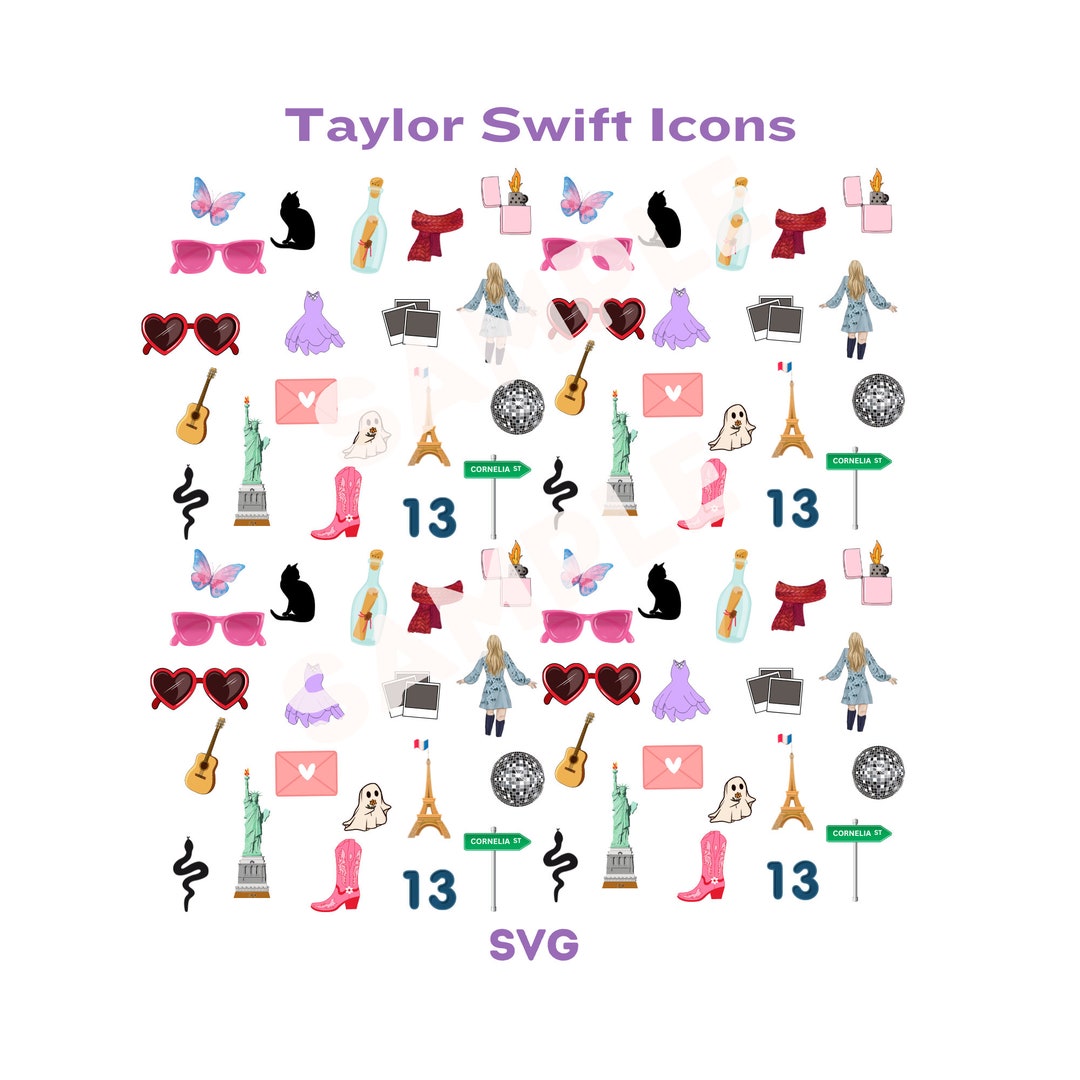 Taylor Swift Icons Digital Svg File, Sublimation Pattern, Fabric ...