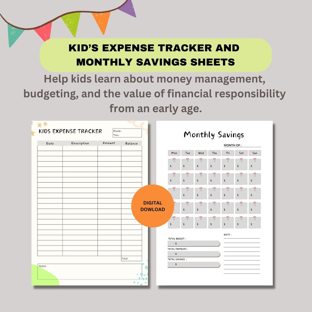Digital Kids Expense Tracker, Monthly Budget and Savings Planner for ...