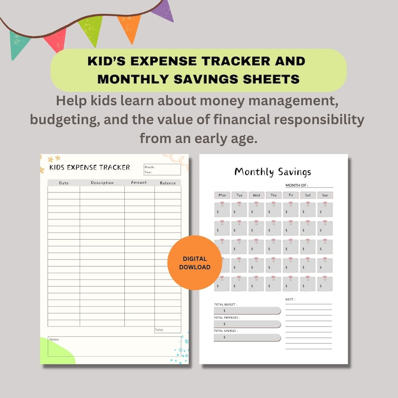 Digital Kids Expense Tracker, Monthly Budget and Savings Planner for ...
