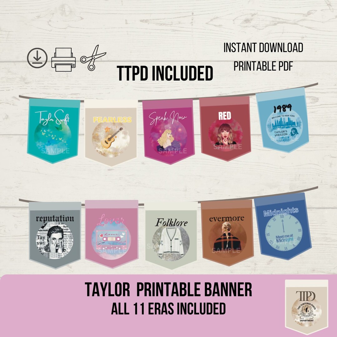Eras Banner, Printable TS Eras Printable Banner, Digital Download Eras ...