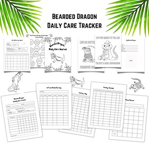 Printable Bearded Dragon Care Tracker, Reptile Log , Bearded Dragon ...