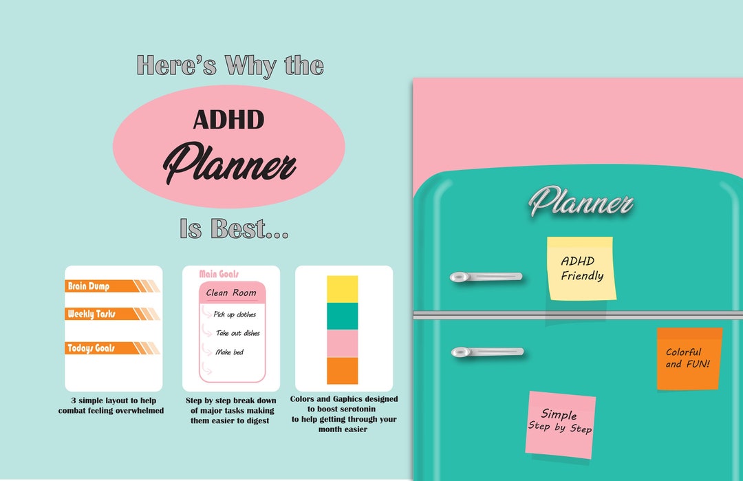 ADHD / ADD Adult Planner- Printable Weekly ADHD Productivity Planner - Etsy