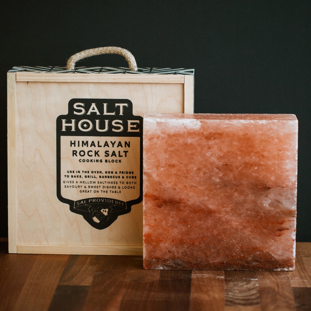 Himalayan Pink Salt Block With Presentation Gift Box and Cooking Guide ...