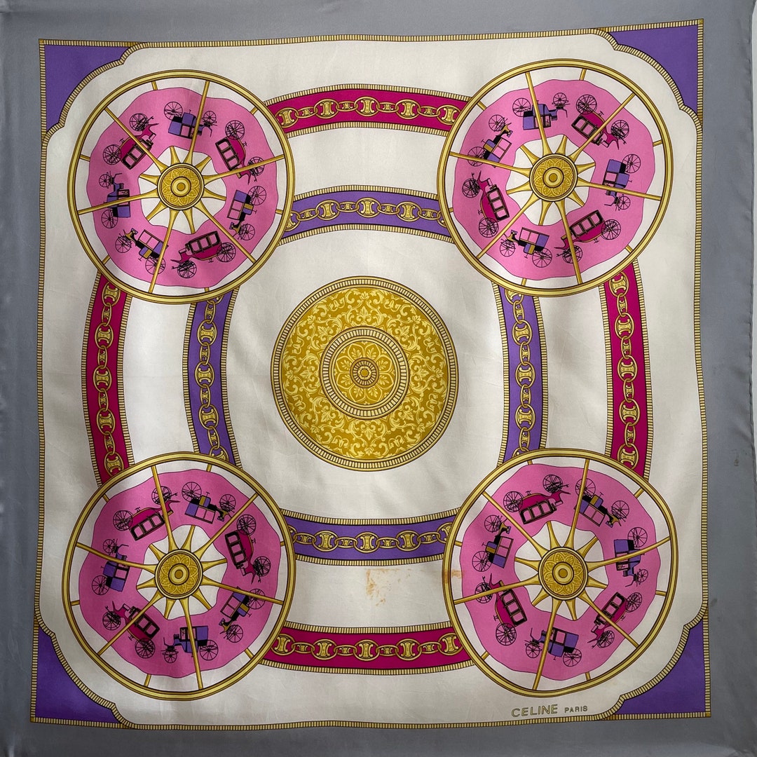 Vintage Celine Paris Silk Scarf Neckscarf Accessories Headscarf Women ...