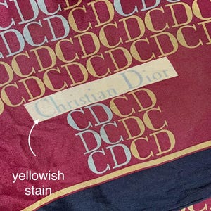 Vintage Christian Dior CD Monogram Silk Scarf Neckscarf Accessories ...
