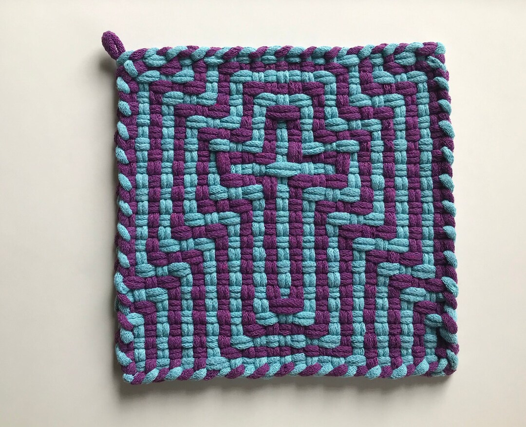 Easter Large 8” Square Trivet / Potholder—“cross 2 Design” -100% Cotton ...