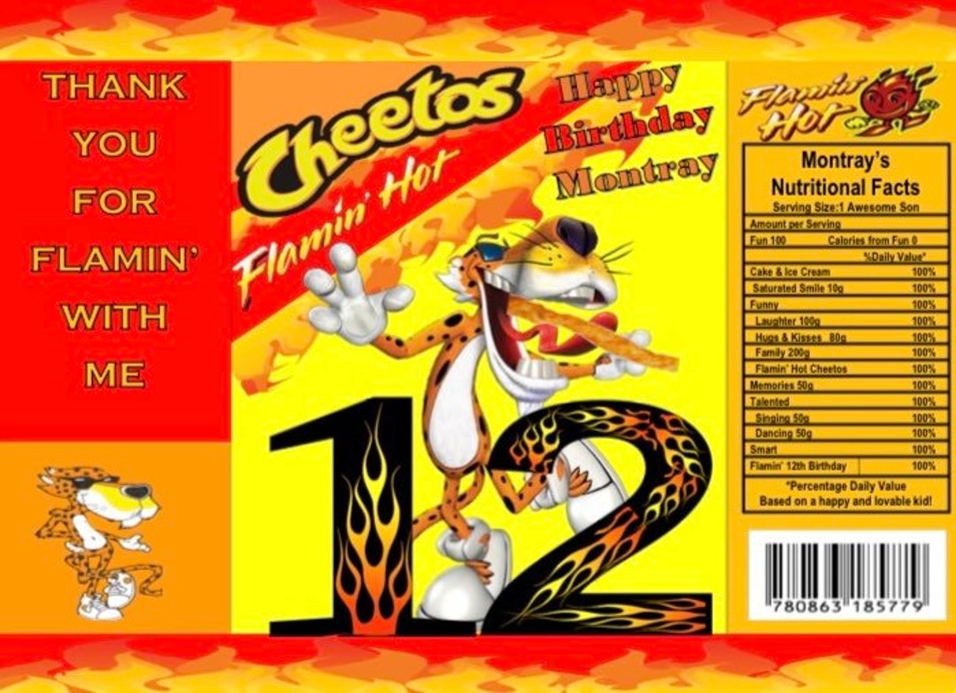 Flamin Hot Cheetos Chip Bag - Etsy