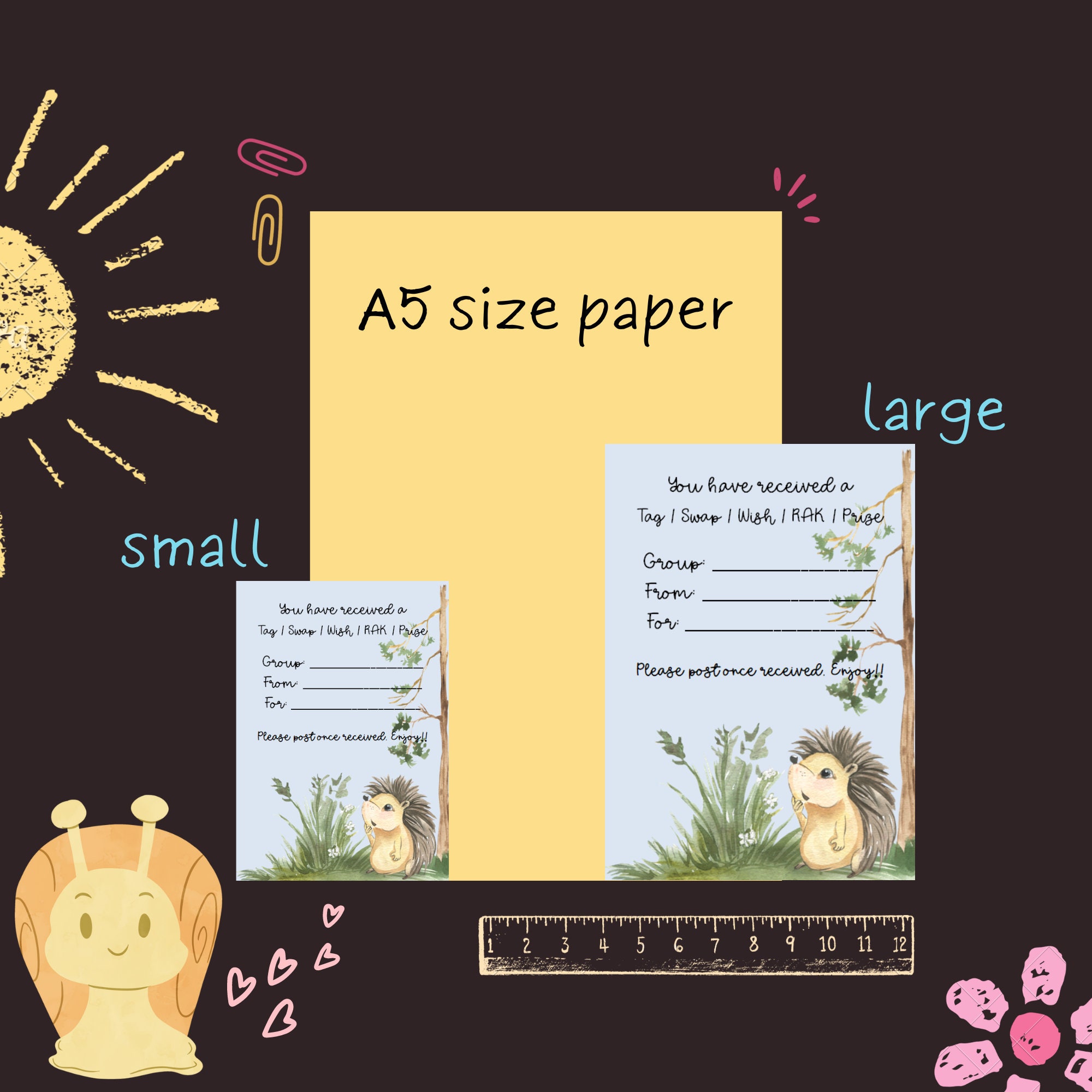 Heidi Hedgehog- PDF Digital Download - Print at Home Tag Inserts ...