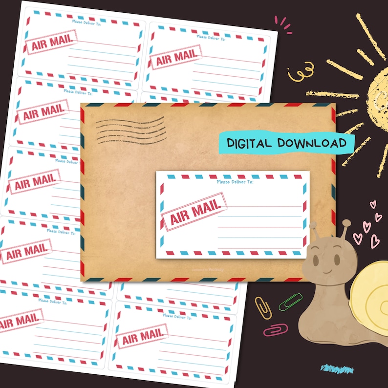 Air Mail - PDF Digital Download - Print at Home Please Deliver to ...