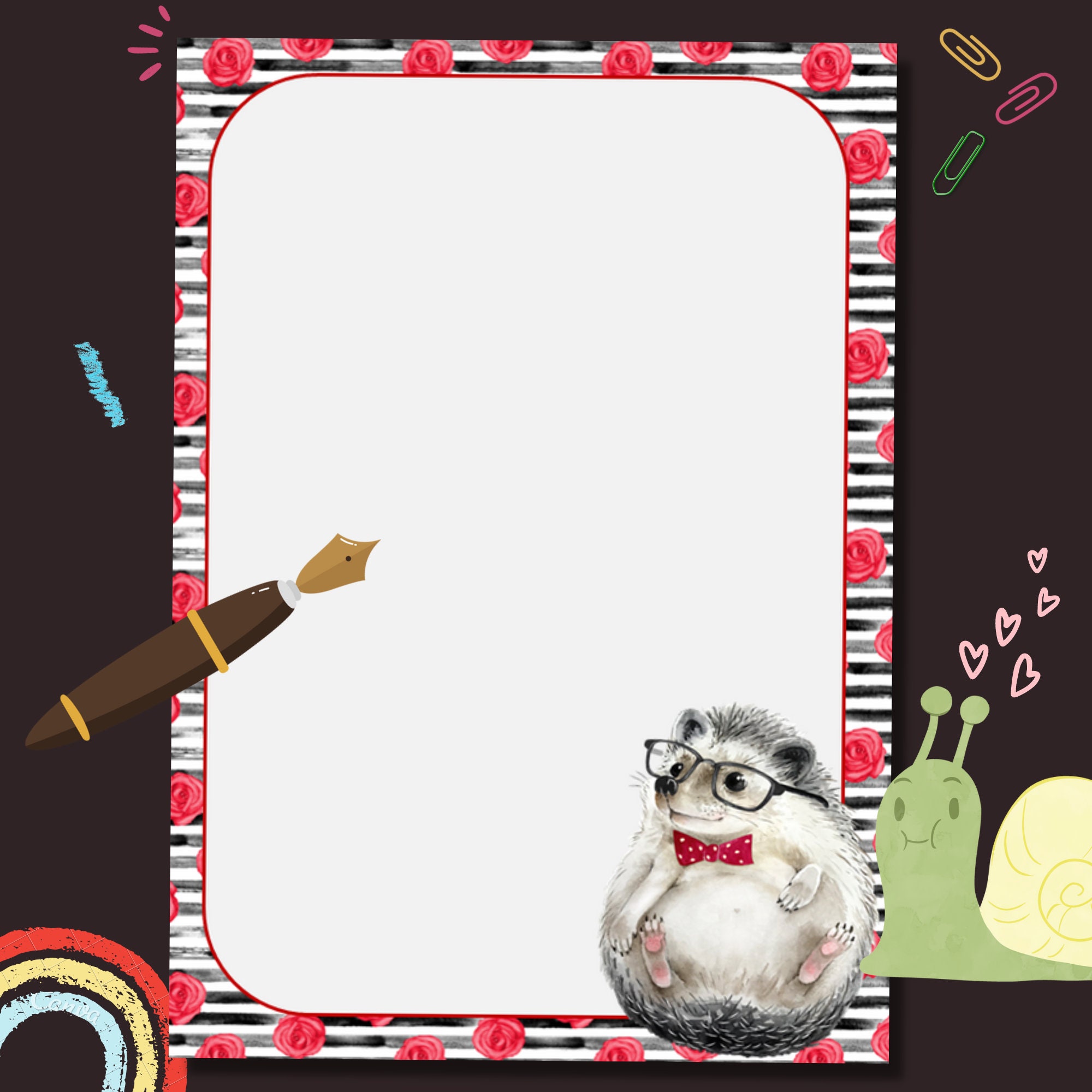 Hendrick PDF Digital Download Penpal Letter Writing Paper Instant Printable Notepaper Sheets ...