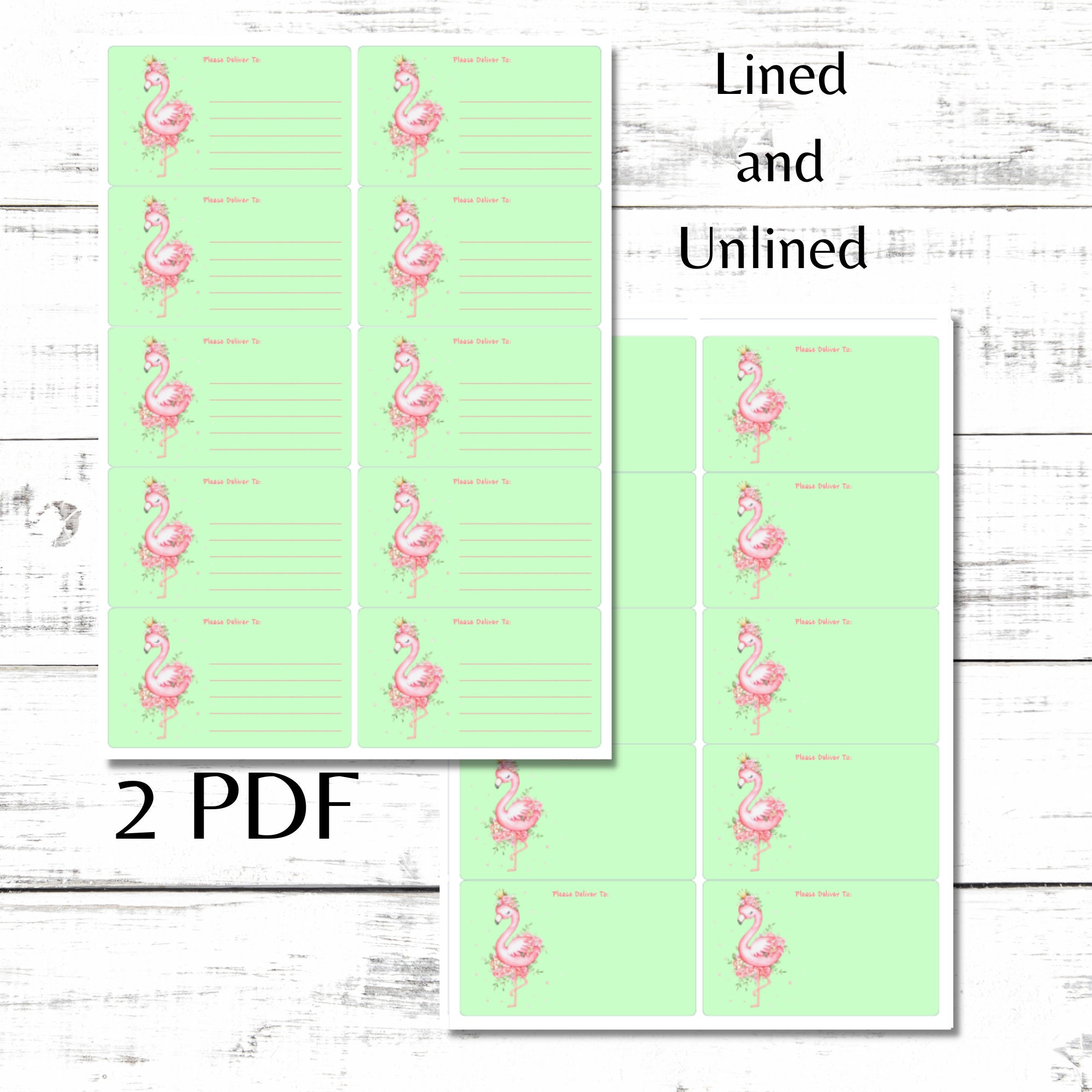 Cute Flamingo PDT Labels - Print at Home Please Deliver to Address ...