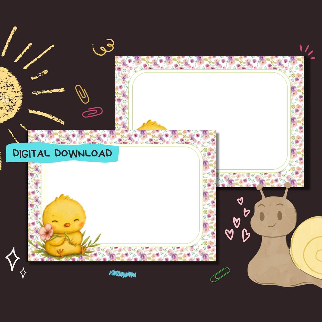 Cute Chicky PDF Digital Download Penpal Decorated Envelope - Etsy UK