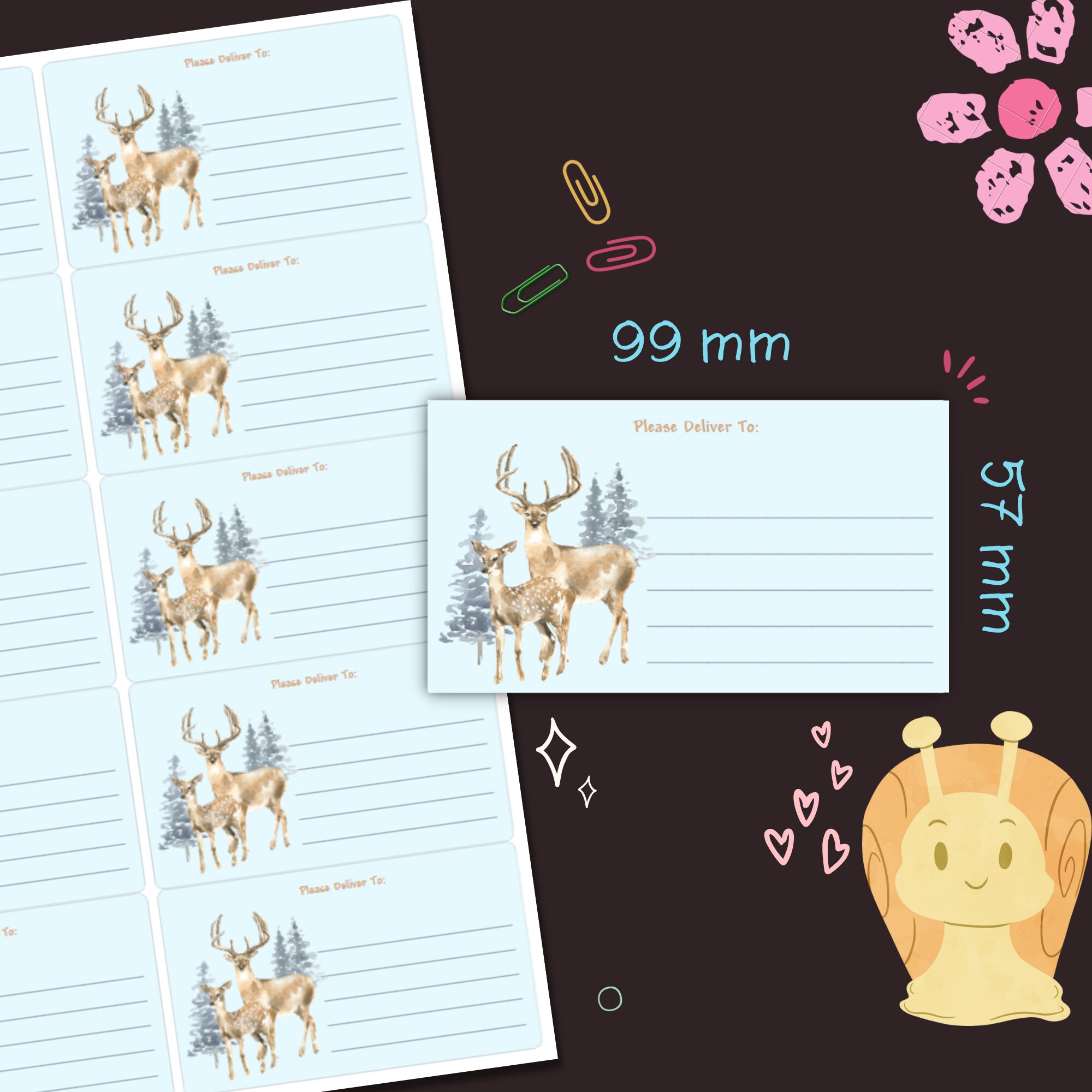 Winter Deer - PDF Digital Download - Print at Home Please Deliver to ...