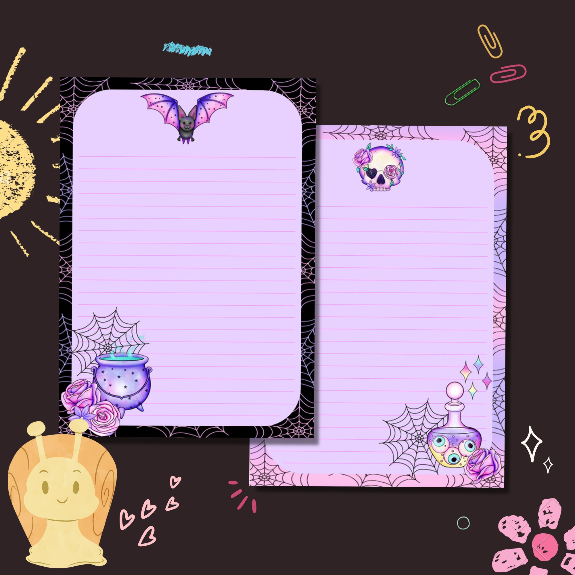 Magical Halloween - PDF Digital Download - Penpal Letter Writing Paper ...