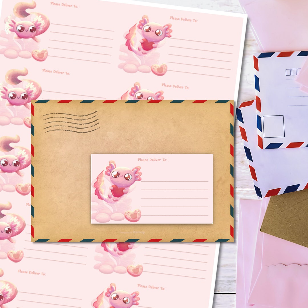Cute Axelotls - PDT Labels - Print at Home Please Deliver to Address ...