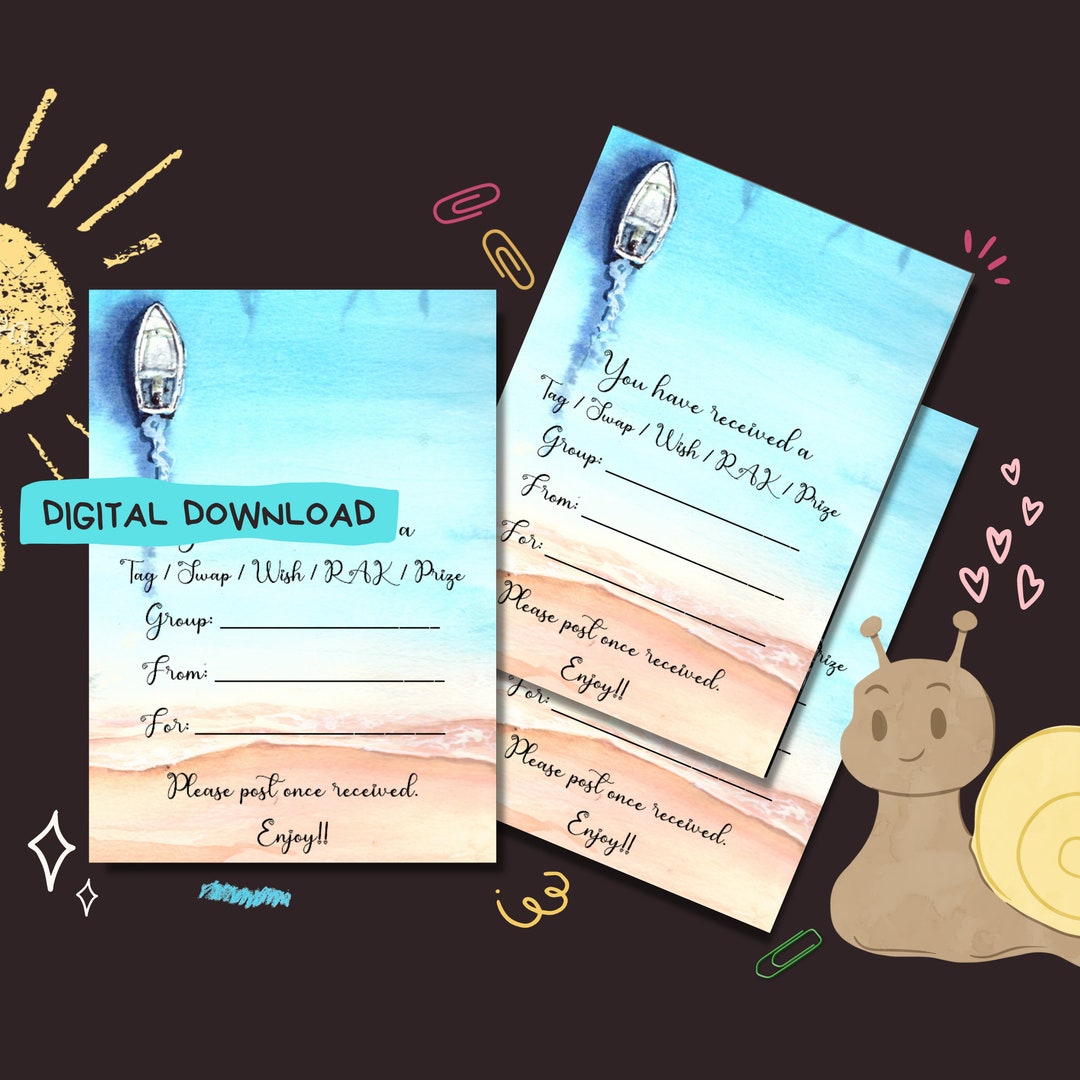 Summer Holidays PDF Digital Download, Print at Home Tag Inserts, Penpal ...