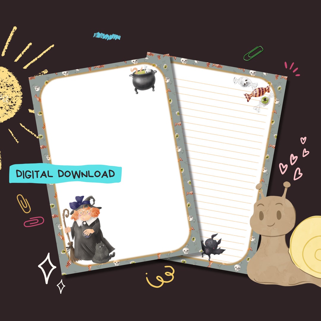 Trick or Treat PDF Digital Download Penpal Letter Writing Paper Instant ...