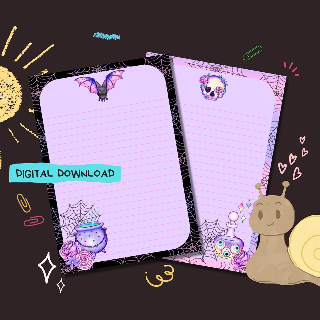 Magical Halloween - PDF Digital Download - Penpal Letter Writing Paper ...