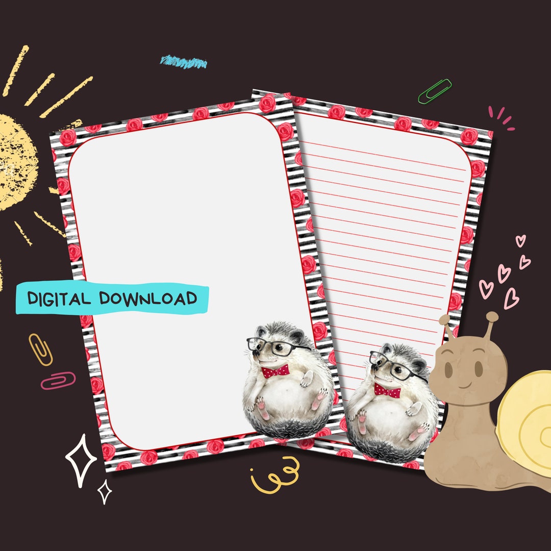 Hendrick - PDF Digital Download - Penpal Letter Writing Paper - Instant Printable Notepaper ...
