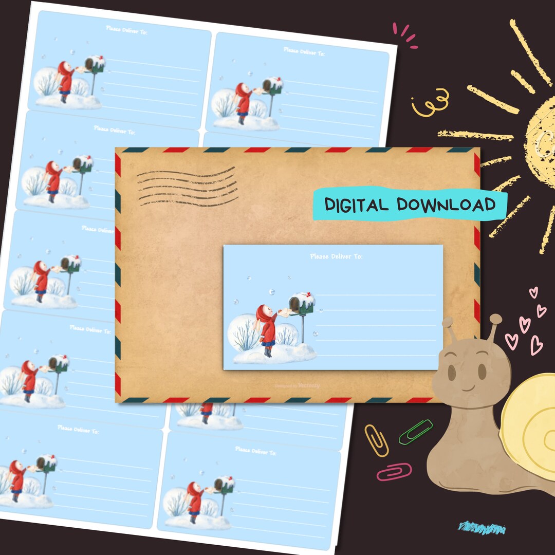 Winter Mail - PDF Digital Download - Print at Home Please Deliver to ...