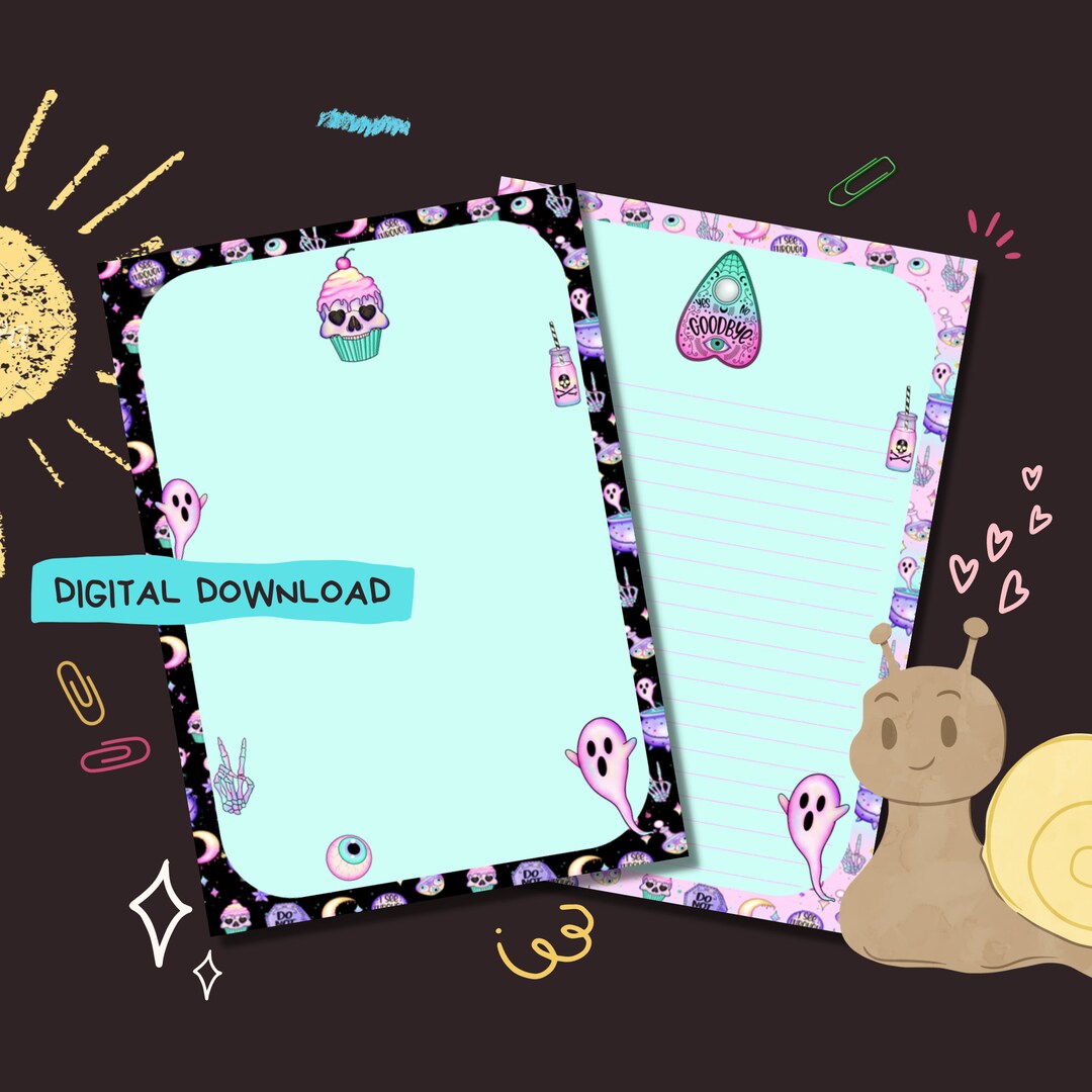 Spooky Halloween - PDF Digital Download - Penpal Letter Writing Paper ...