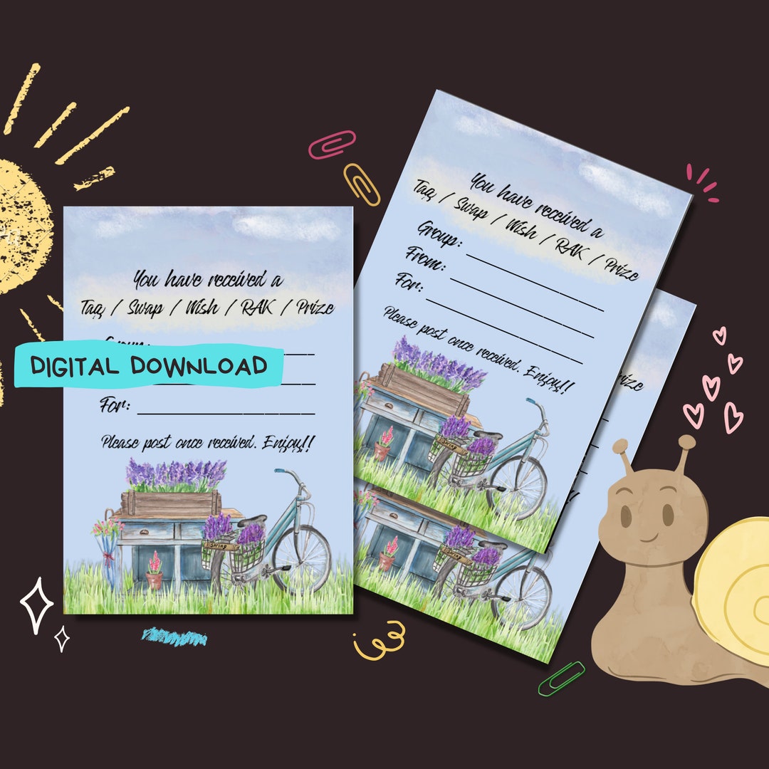 Spring Garden PDF Digital Download, Print at Home Tag Inserts, Penpal ...