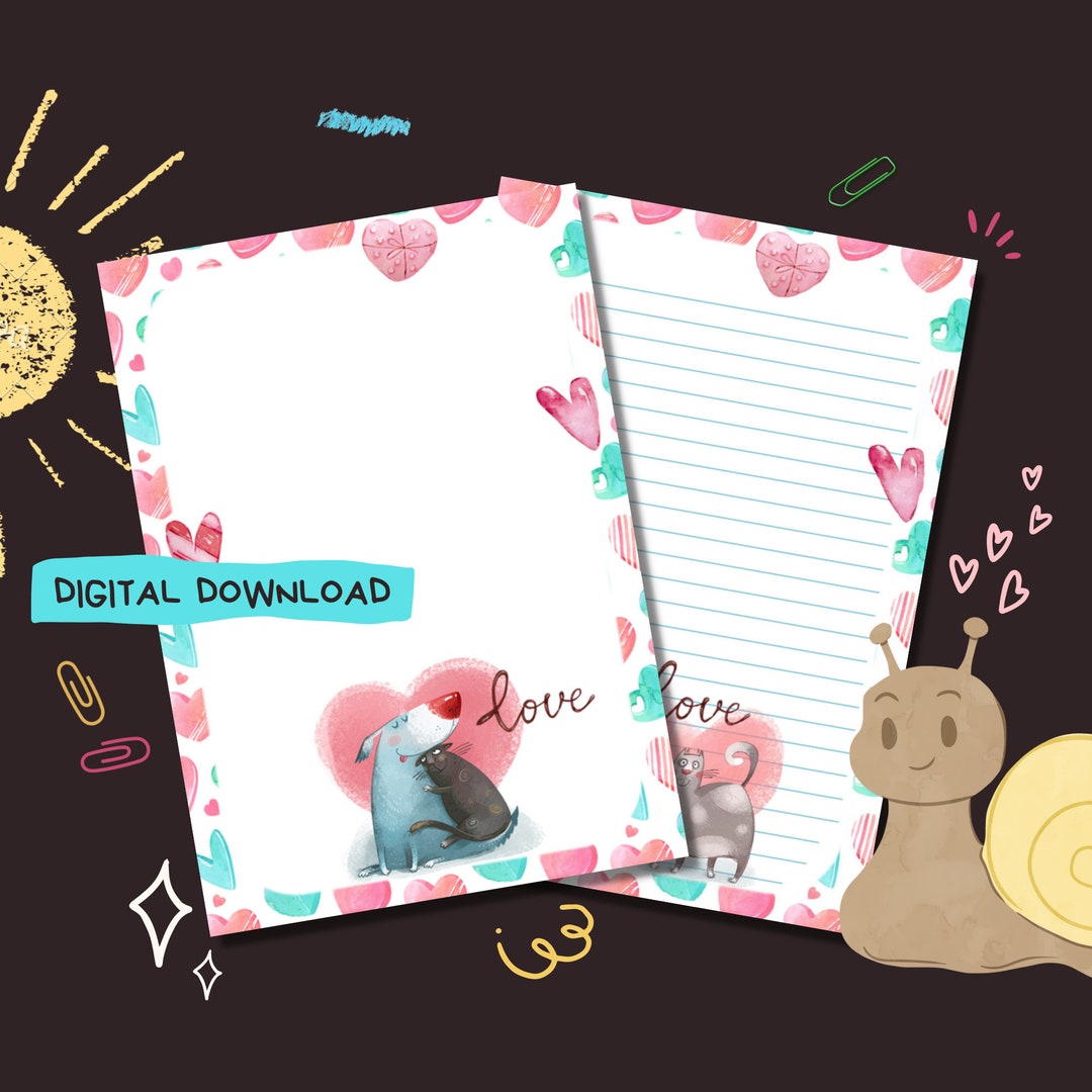 Love Is... PDF Digital Download Penpal Letter Writing Paper Instant ...