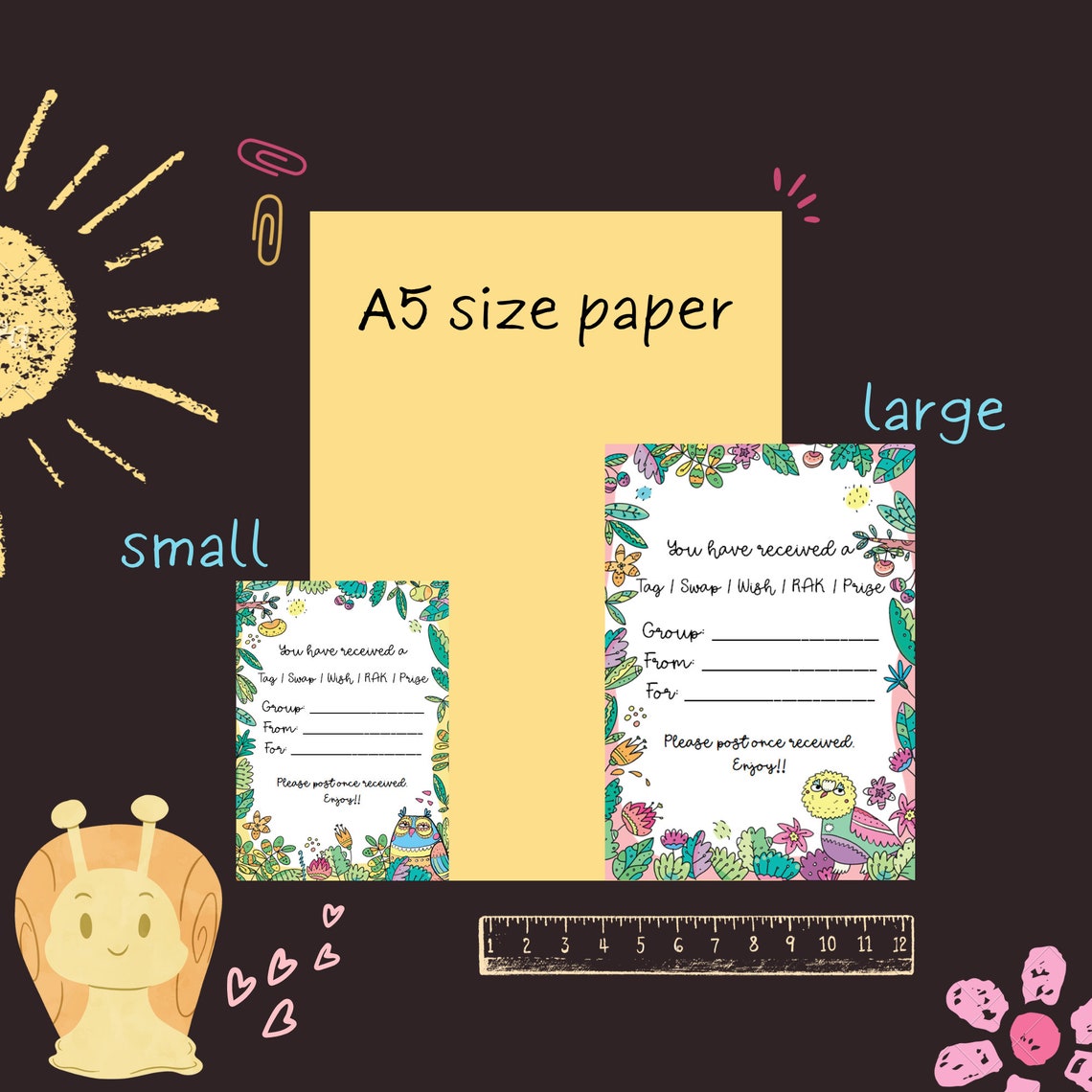 Floral Owls - PDF Digital Download - Print at Home Tag Inserts - Penpal ...