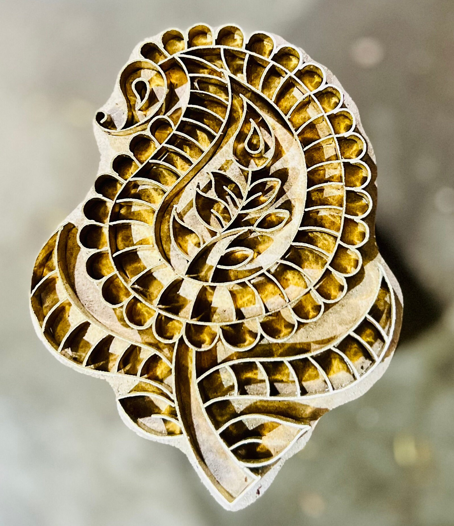 Batik Paisley Design Stamp for Batik Printing Wooden Brass Batik Stamp ...