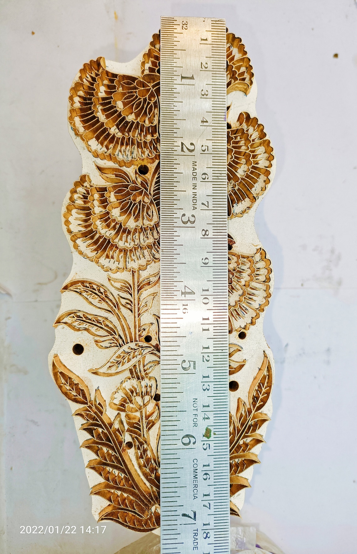 Five Flower Buta Design Wooden Brass Buta Design Block Brass Buta Stamp ...