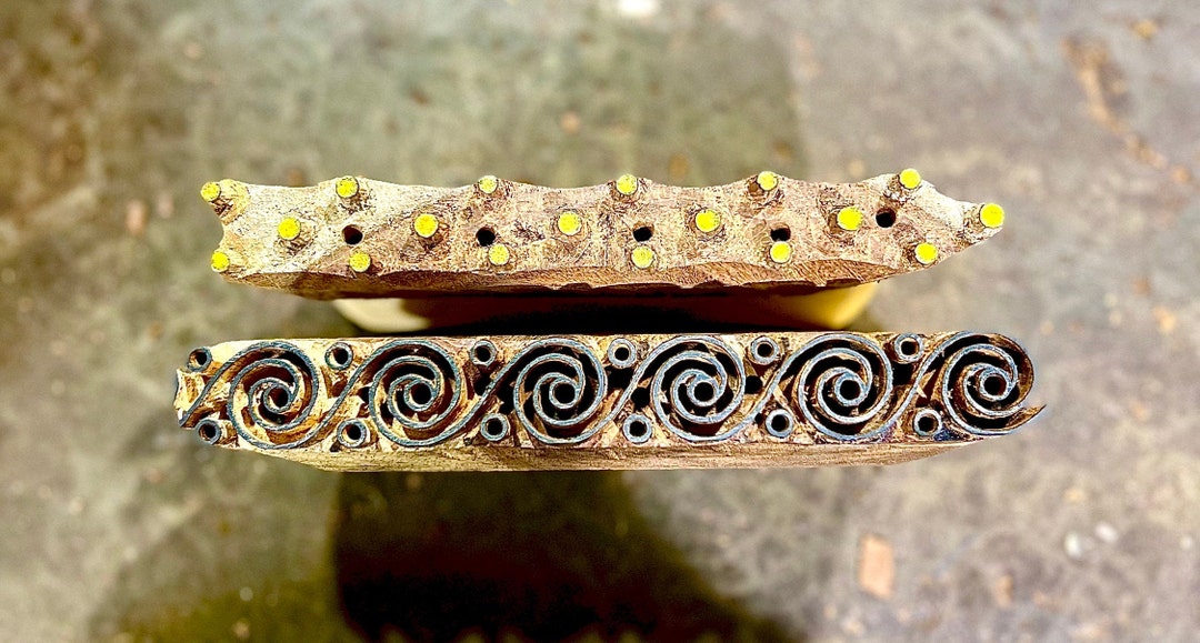 Two Color Block Two Color Border Design Block Wooden Two Color Stamps ...