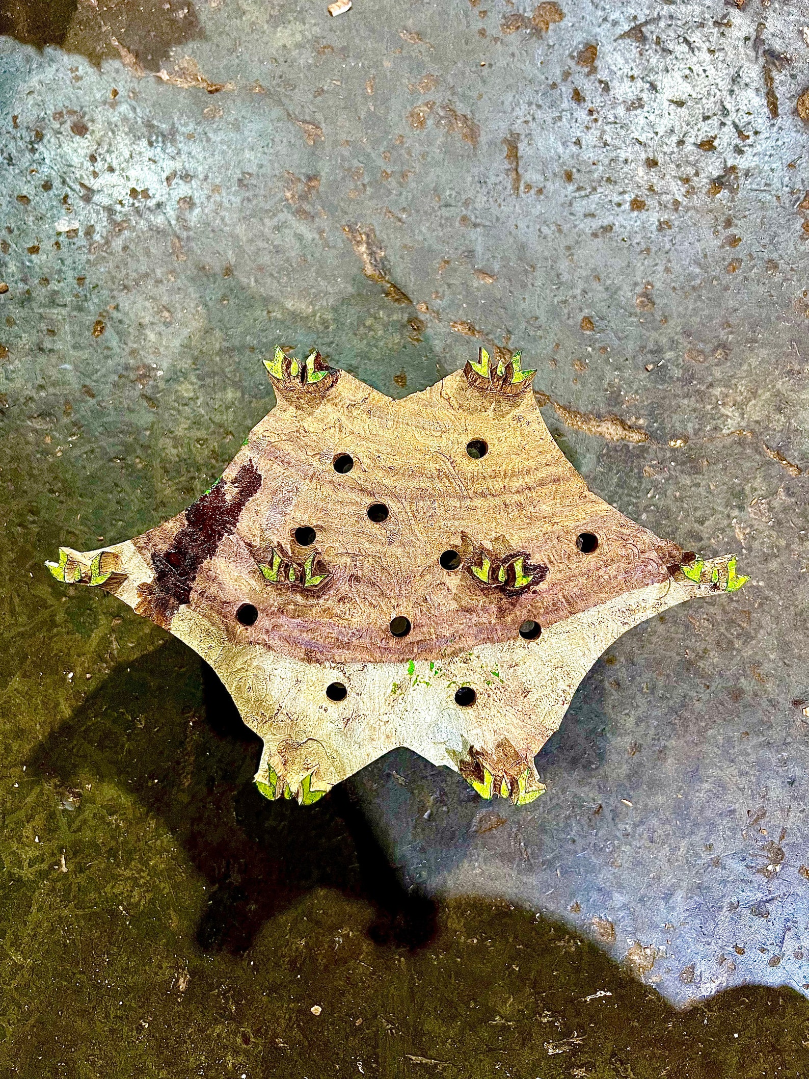 Two Color Printing Block Wooden Printing Two Color Stamp Floral Design ...