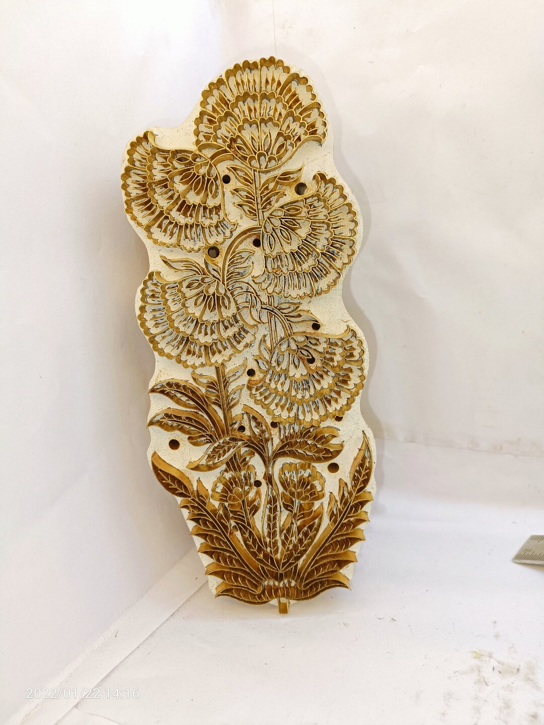 Five Flower Buta Design Wooden Brass Buta Design Block Brass Buta Stamp ...