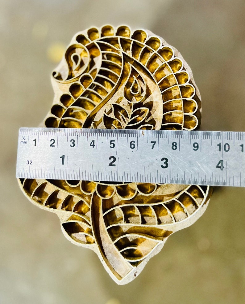 Batik Paisley Design Stamp for Batik Printing Wooden Brass Batik Stamp ...