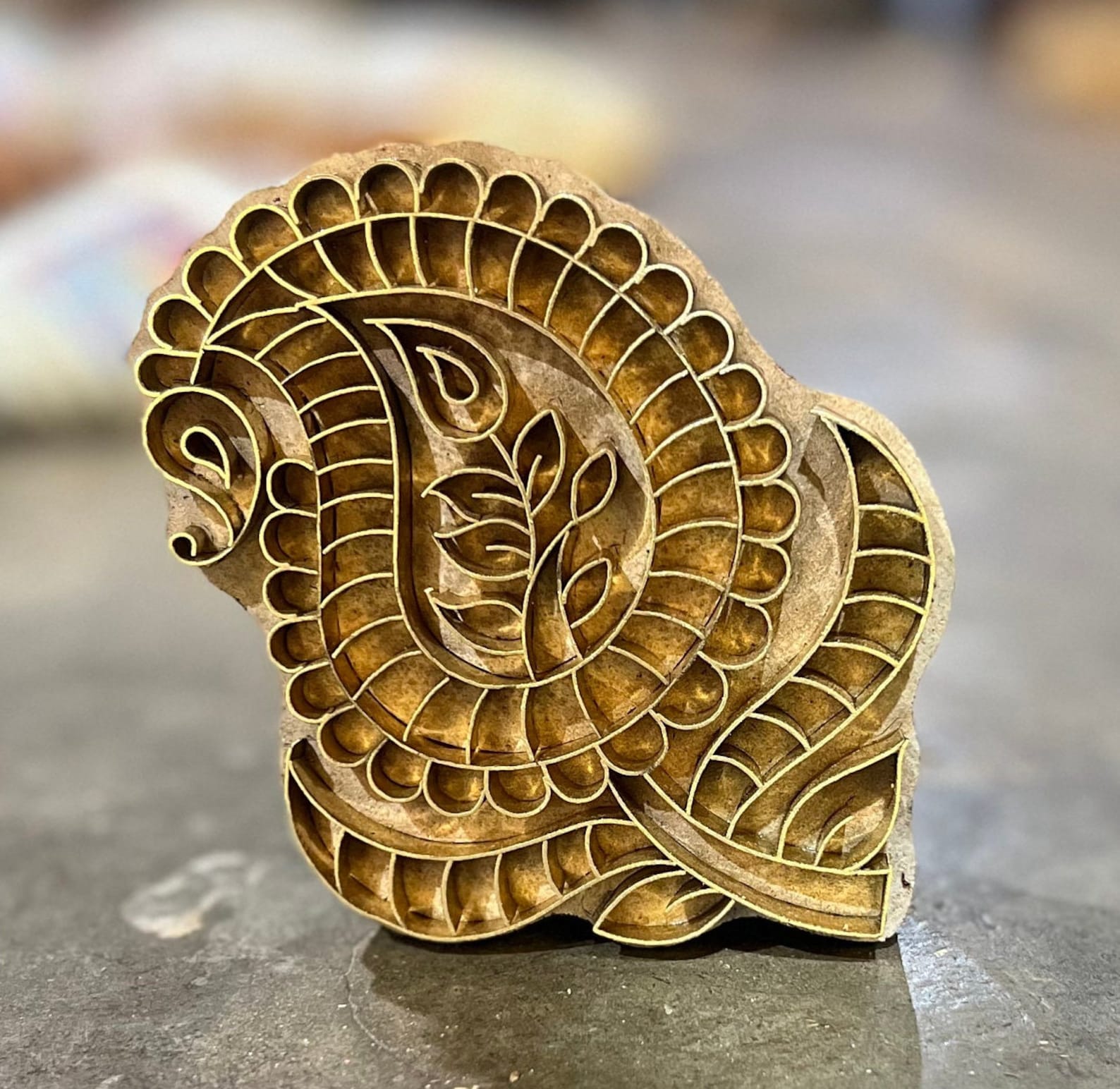 Batik Paisley Design Stamp for Batik Printing Wooden Brass Batik Stamp ...