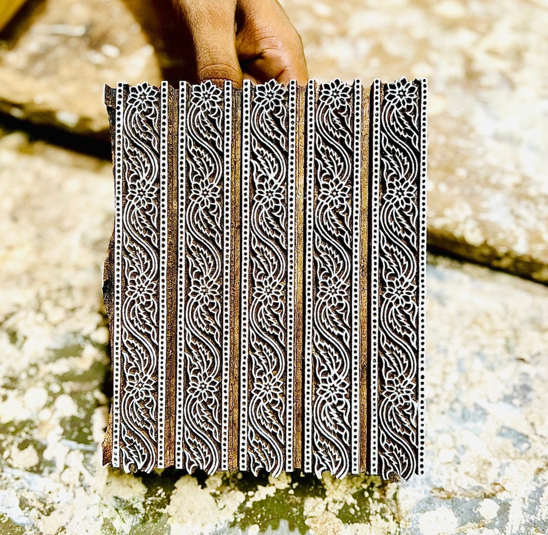 Wooden Printing Block Wooden Border Design Printing Block Hand Carved ...