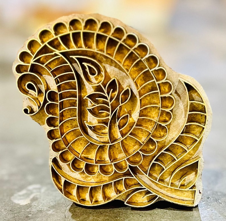 Batik Paisley Design Stamp for Batik Printing Wooden Brass Batik Stamp ...