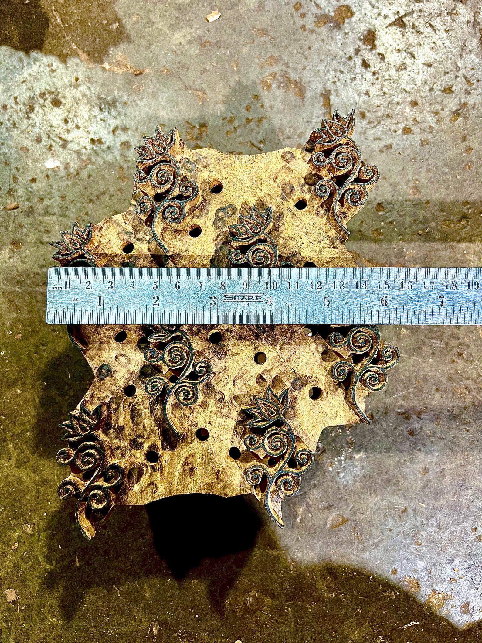 Two Color Printing Block Wooden Printing Two Color Stamp Floral Design ...