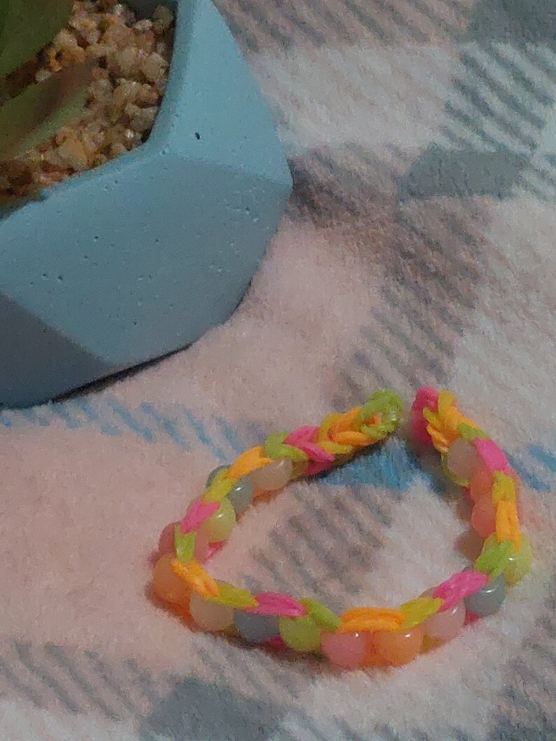 Neon Colorful Rubber Band Bracelet - Etsy