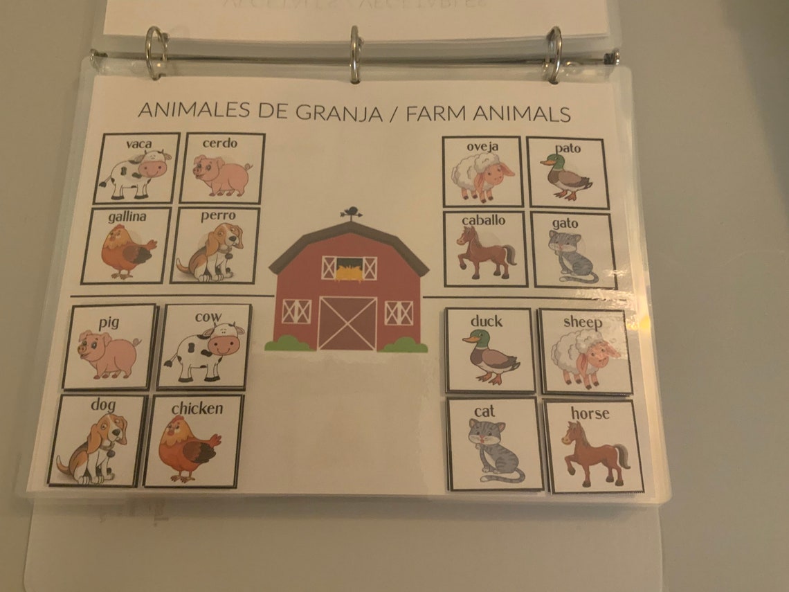 English SPANISH LEARNING BINDER for Kids Educational Adapted - Etsy