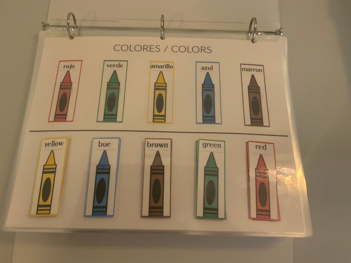 English SPANISH LEARNING BINDER for Kids Educational Adapted - Etsy