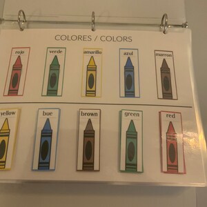 English SPANISH LEARNING BINDER for Kids, Educational Adapted Pre-k ...