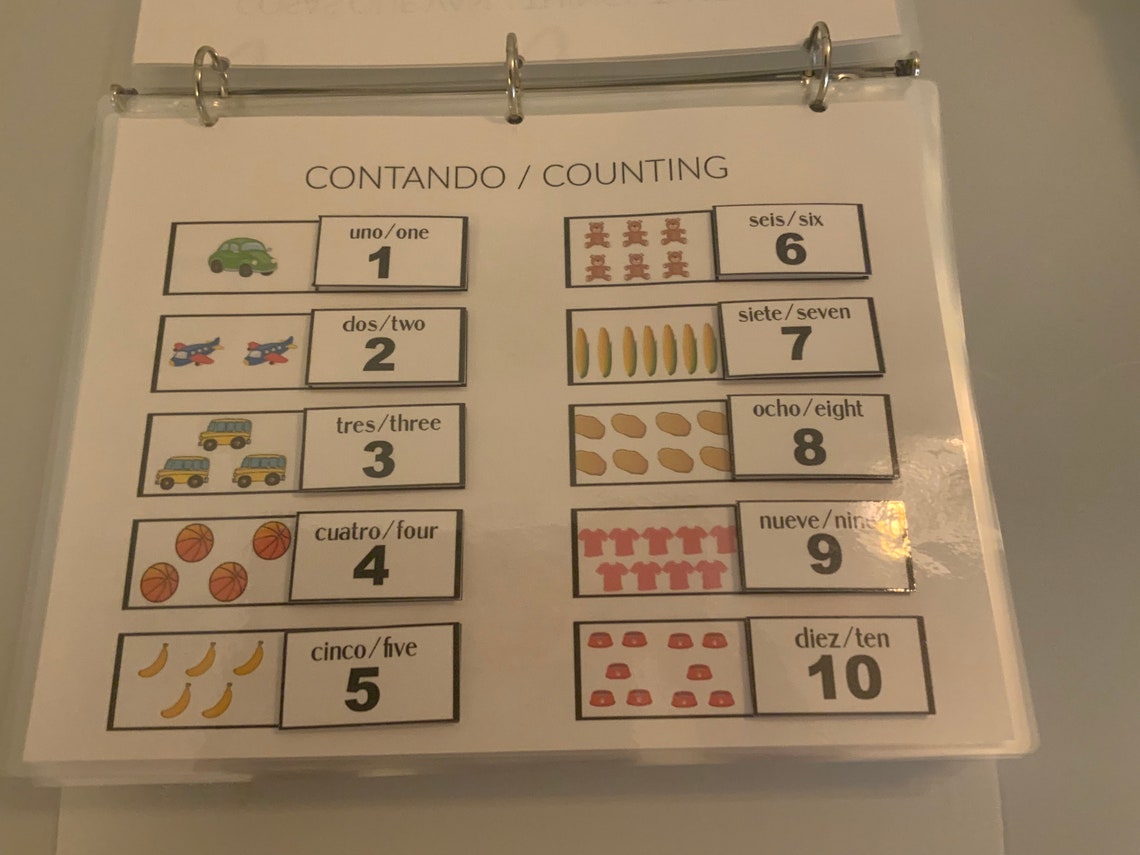 English SPANISH LEARNING BINDER for Kids Educational Adapted - Etsy