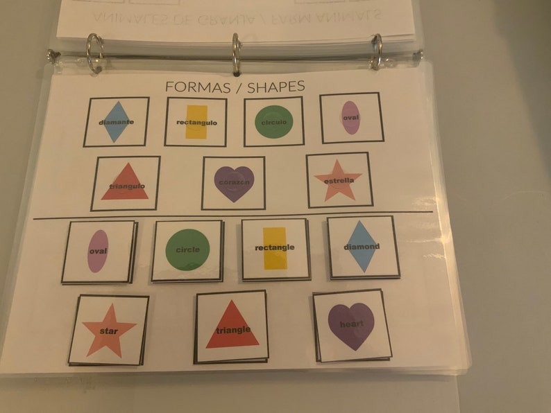 English SPANISH LEARNING BINDER for Kids Educational Adapted - Etsy