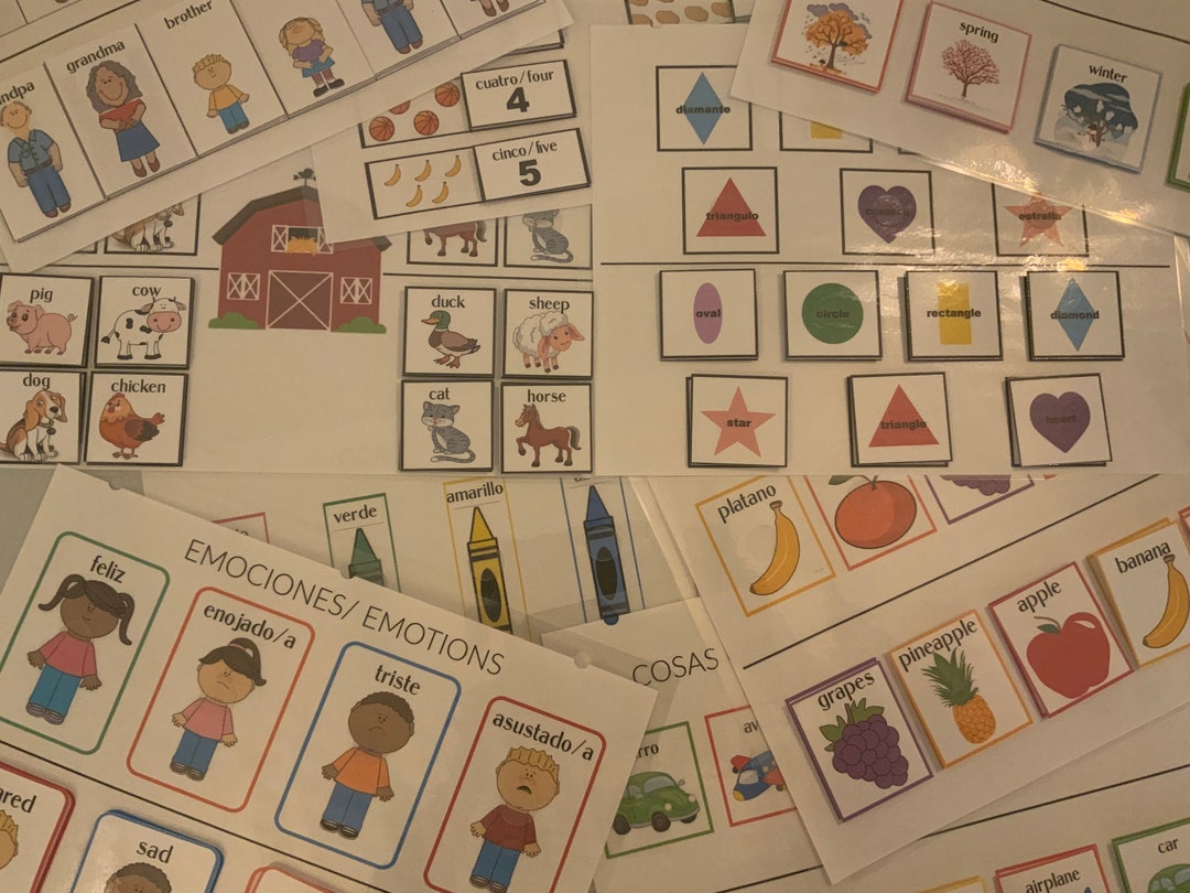 English SPANISH LEARNING BINDER for Kids, Educational Adapted Pre-k ...